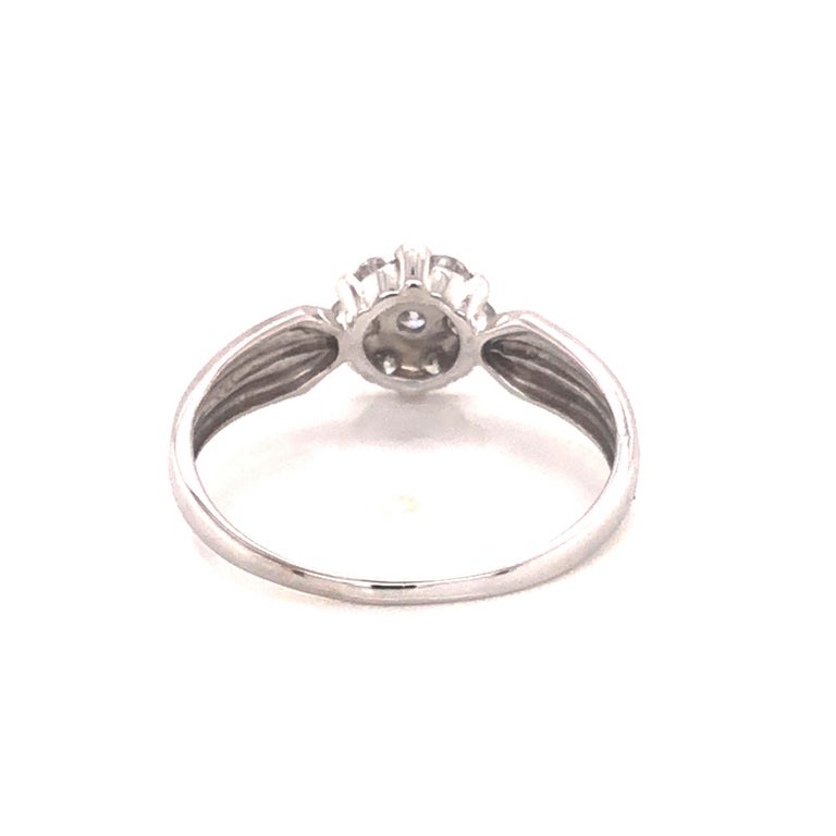 Diamond Flower Promise Ring, 14k White Gold For Sale at 1stDibs