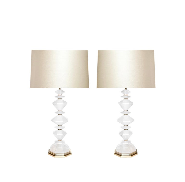 Diamond Form Rock Crystal Lamps by Phoenix For Sale at 1stDibs