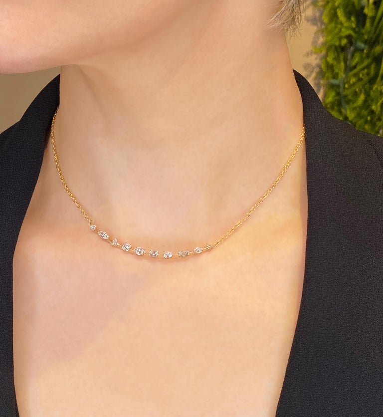 14k Gold AMANDA PEARL Multi Ethical Diamond Chain Necklace For Sale at ...