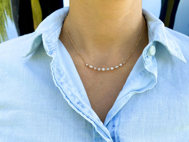 AMANDA PEARL Multi-Diamond Chain Necklace For Sale at 1stDibs