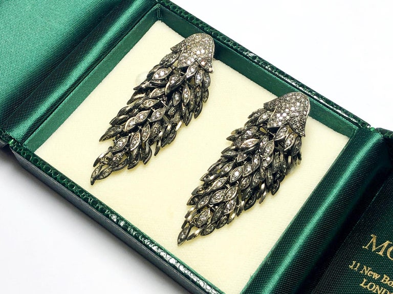 Diamond Fringe Drop Earrings For Sale at 1stDibs