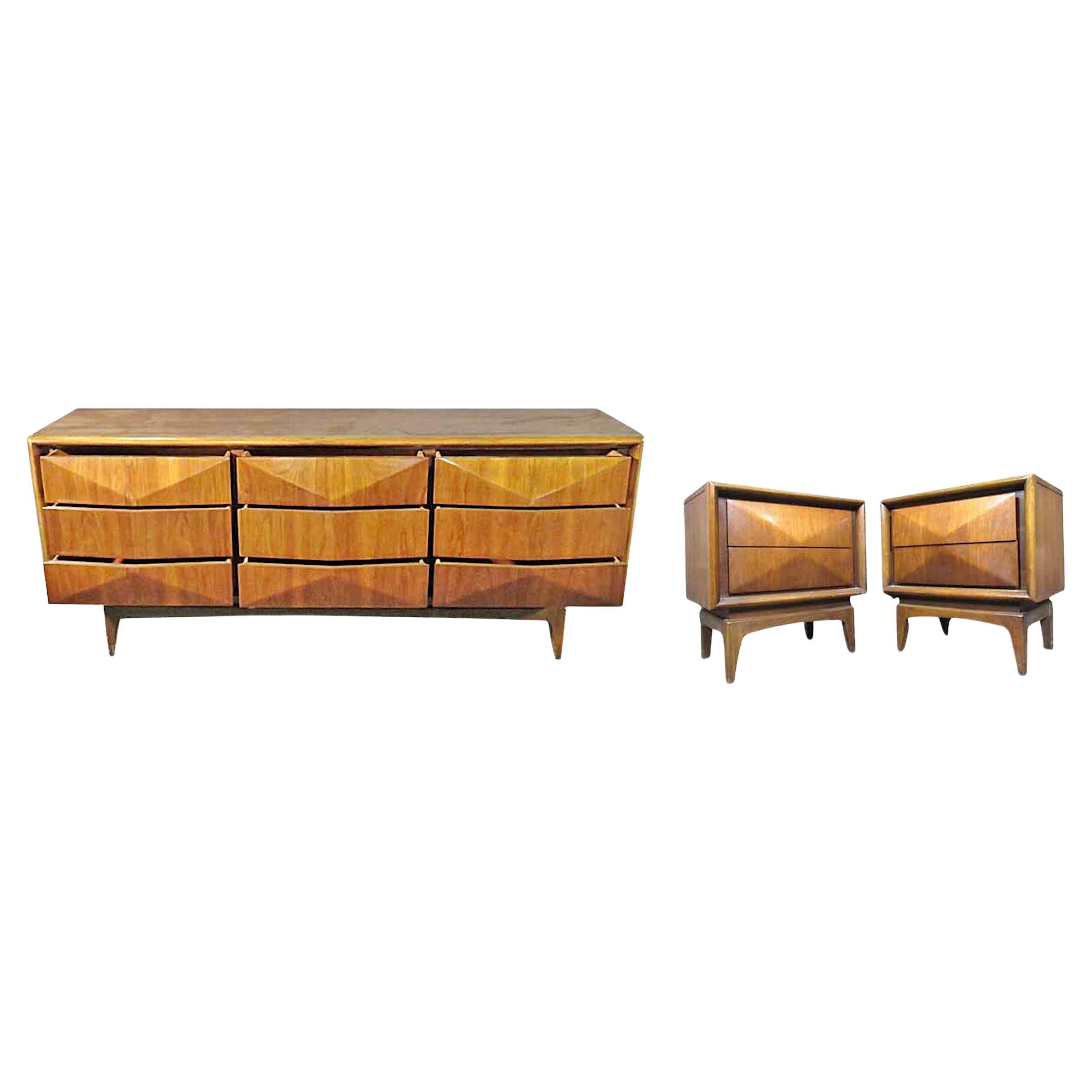 Diamond Front Bedroom Set at 1stDibs