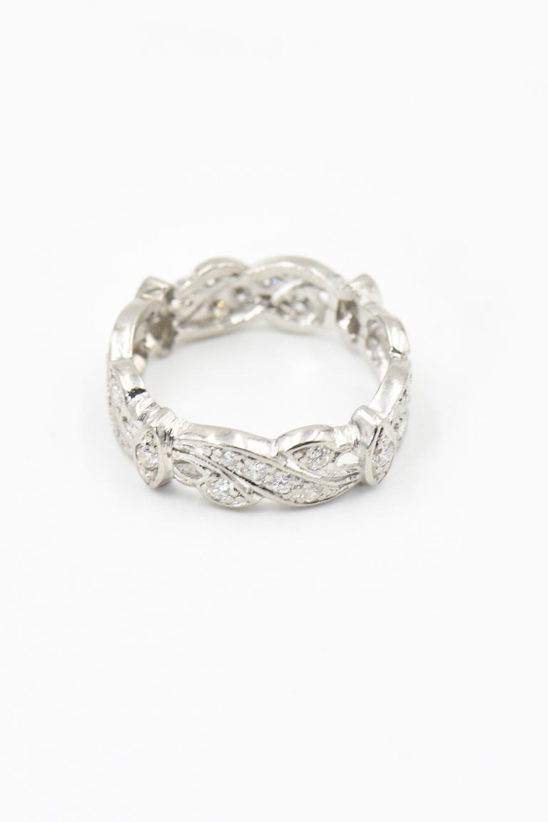 Diamond Garland Platinum Eternity Band at 1stDibs | garland eternity band