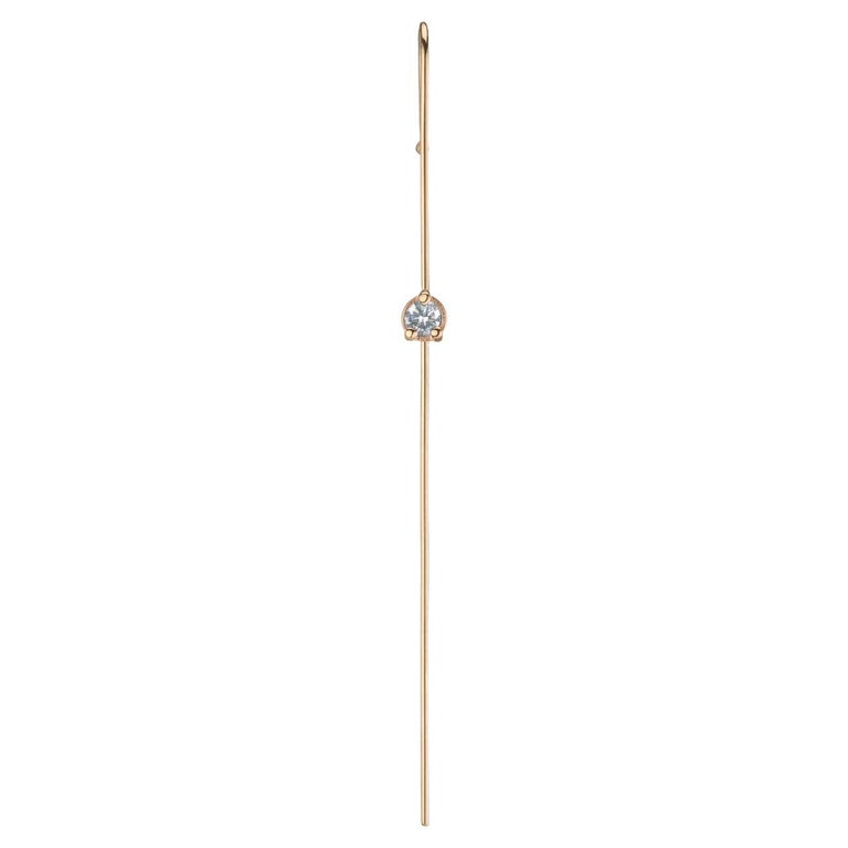 Diamond Gem Needle Pin Earring For Sale at 1stDibs