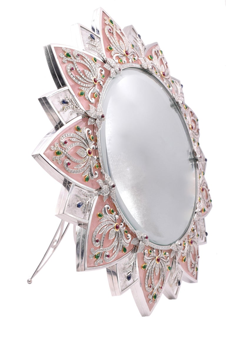 Exquisite Diamond, Gemstone and Quartz Mirror/Picture Frame For Sale at ...