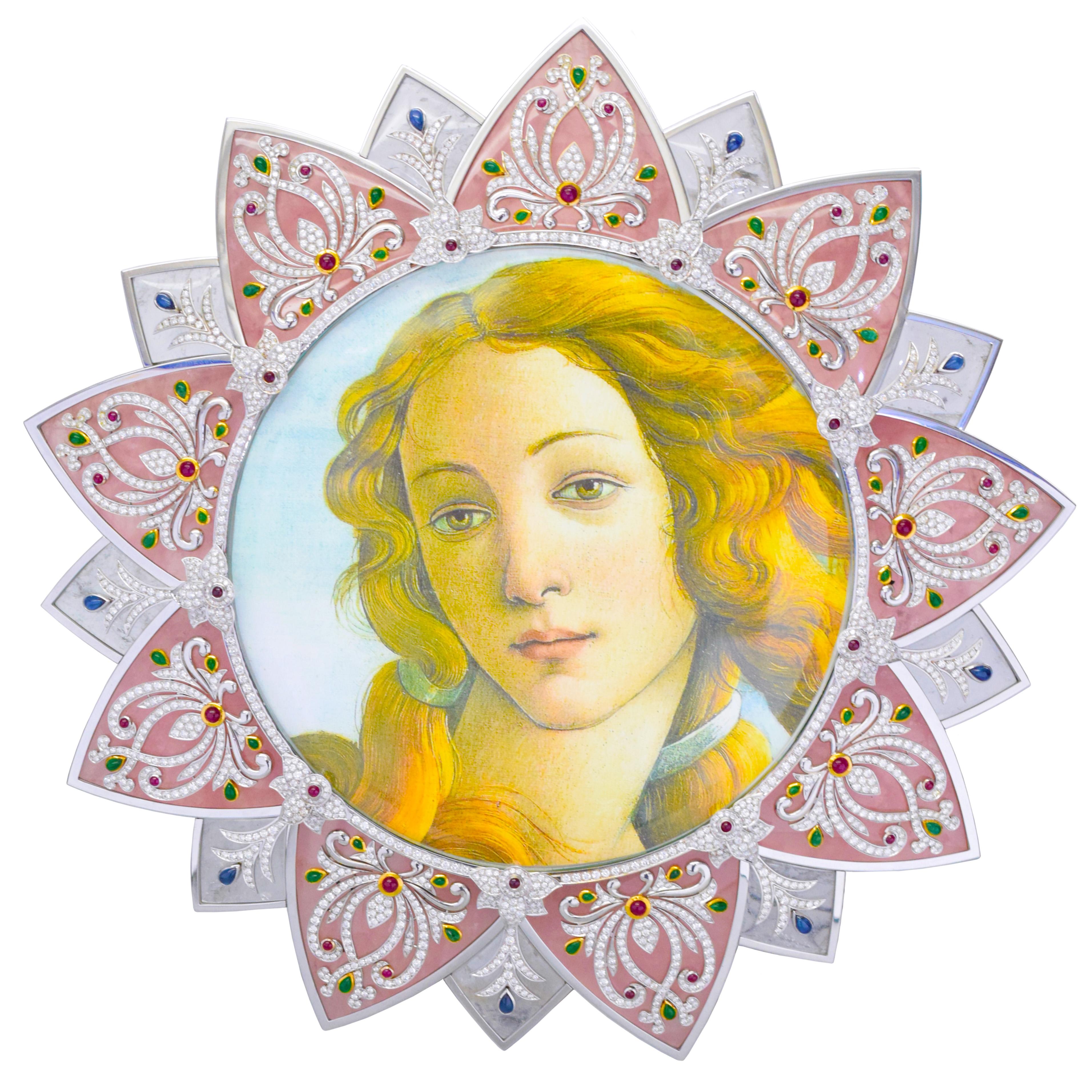 Exquisite Diamond, Gemstone and Quartz Mirror/Picture Frame For Sale at ...