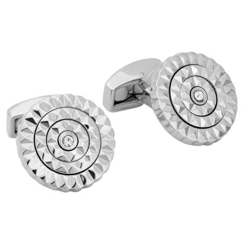 Diamond Encrusted Rounded Face Cufflinks For Sale at 1stDibs