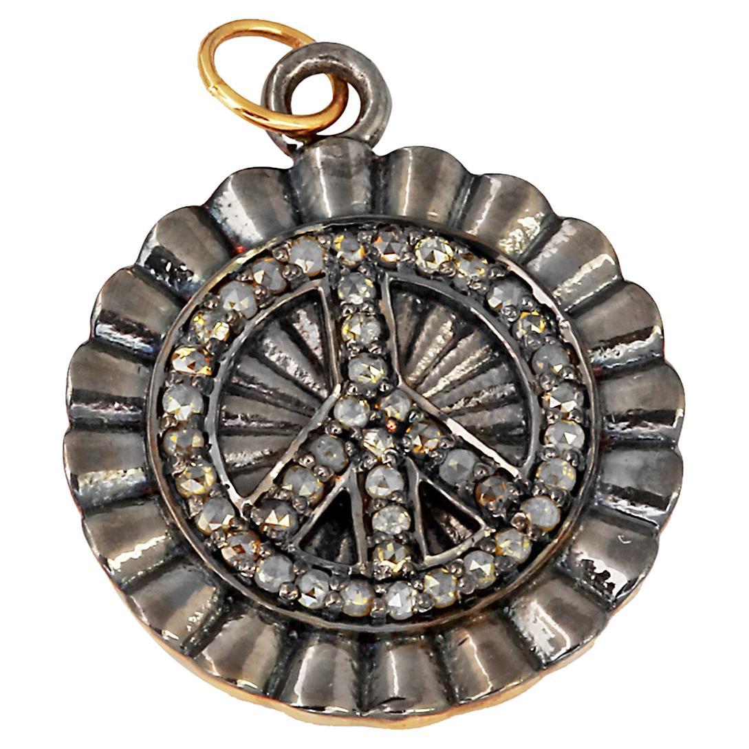 925 sterling Single Cut 18.36cts Diamond and Blue Sapphire Silver ...