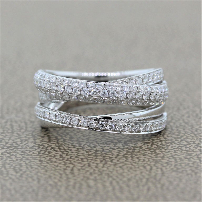 Diamond Gold Bridge Band Ring at 1stDibs