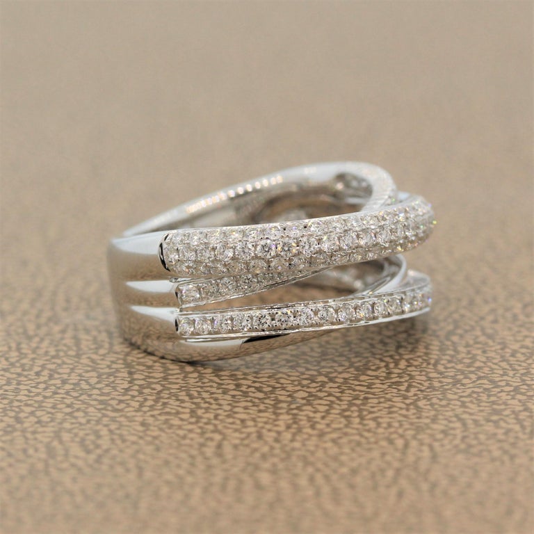 Diamond Gold Bridge Band Ring at 1stDibs