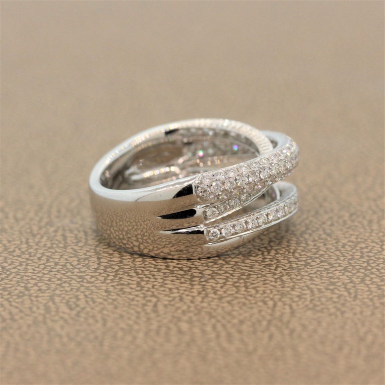 Diamond Gold Bridge Band Ring at 1stDibs