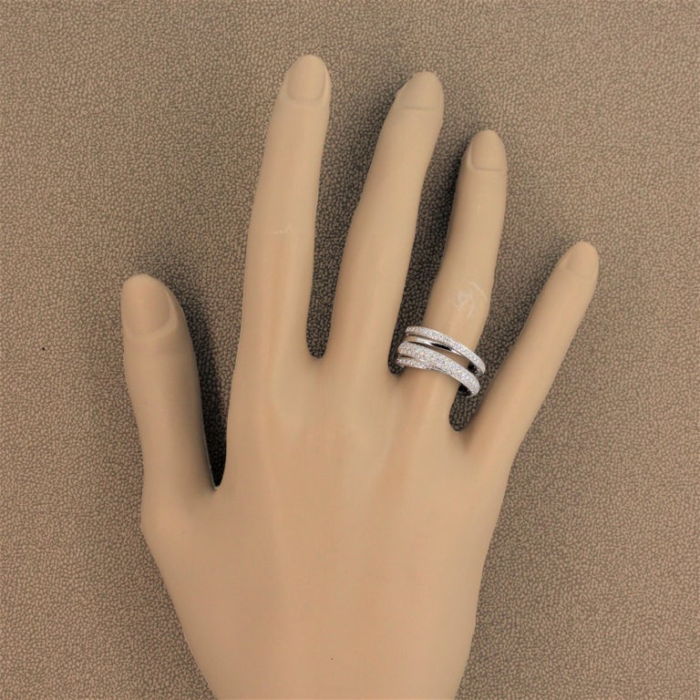 Diamond Gold Bridge Band Ring at 1stDibs