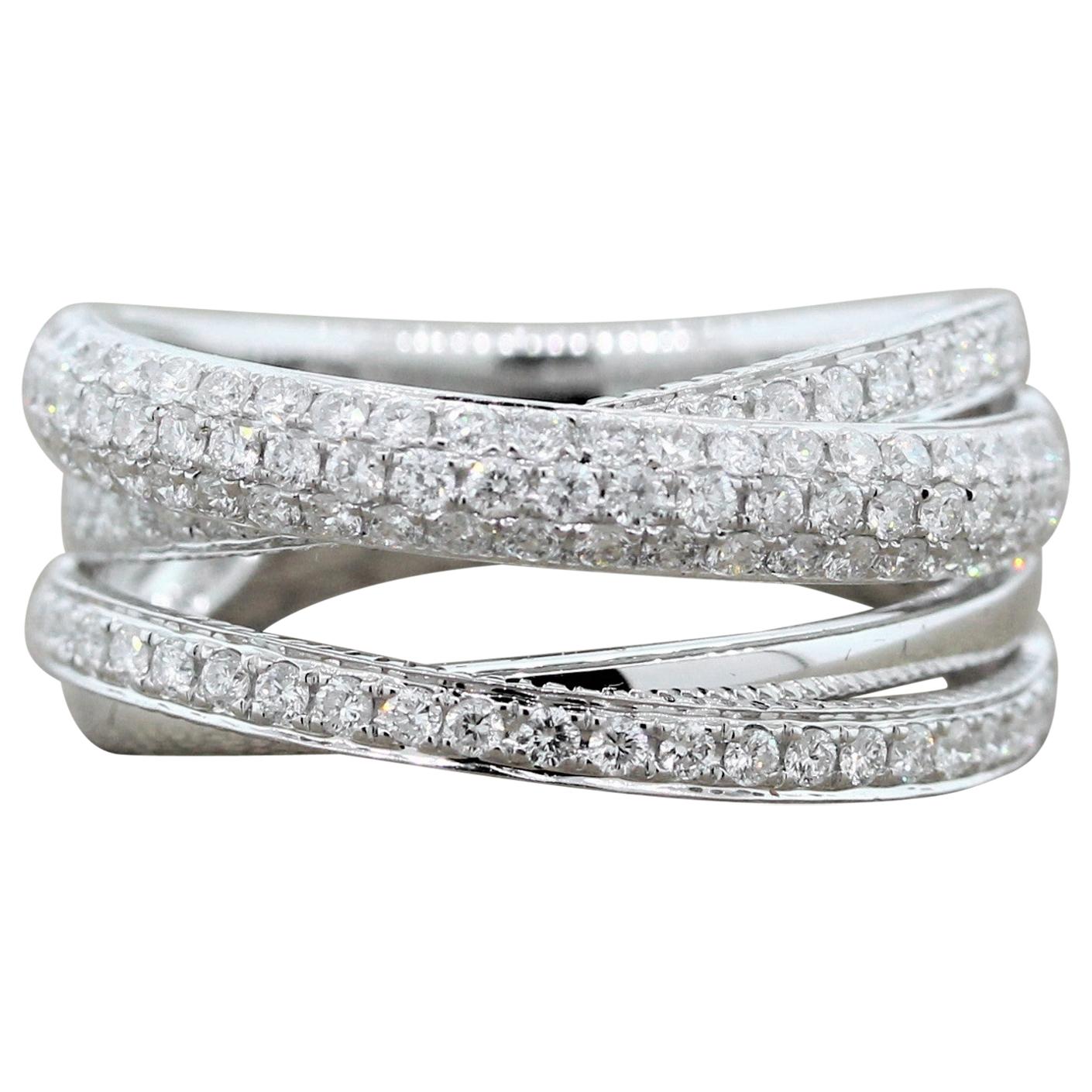 Diamond Gold Band Ring For Sale at 1stDibs