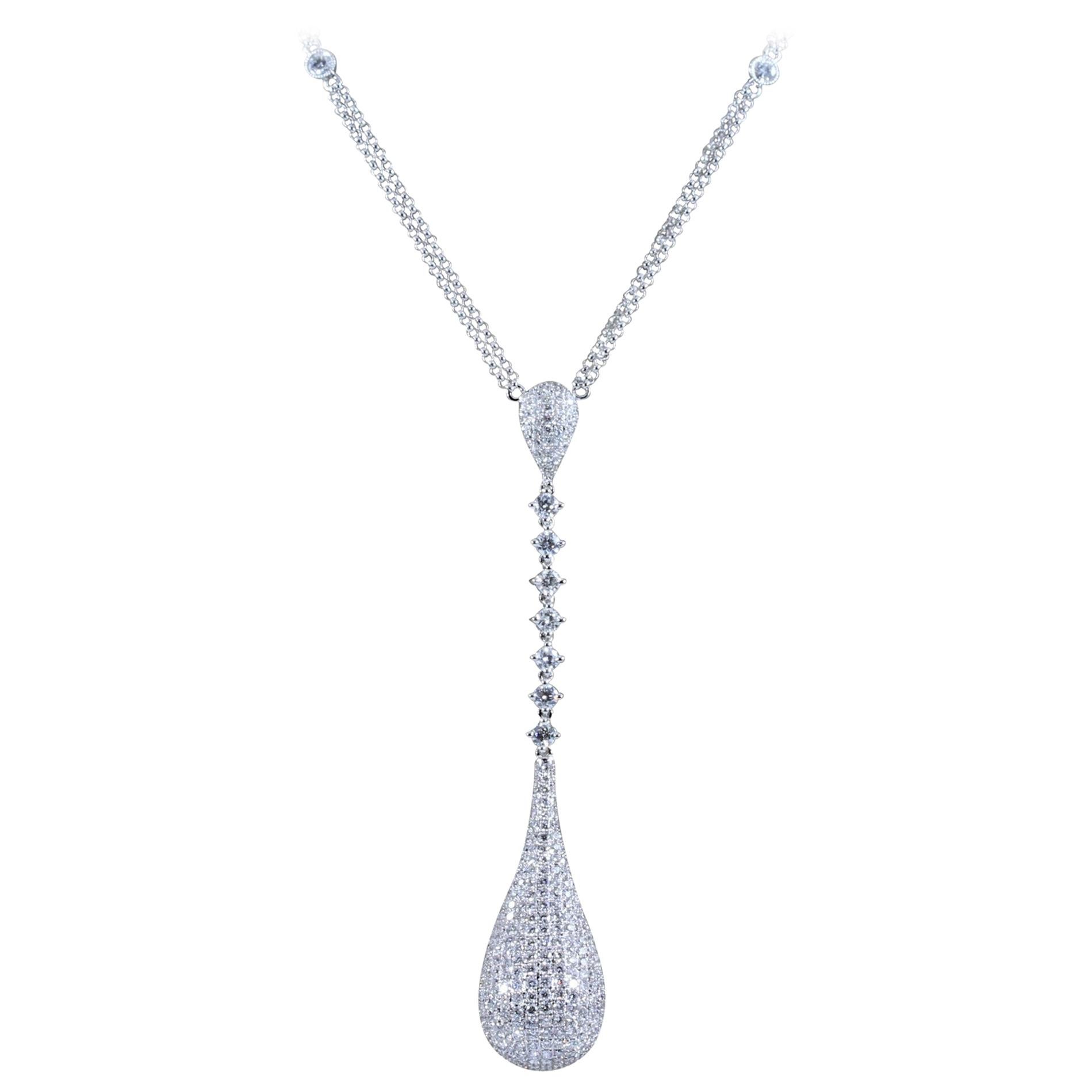 Diamond Gold Cascade Necklace at 1stDibs