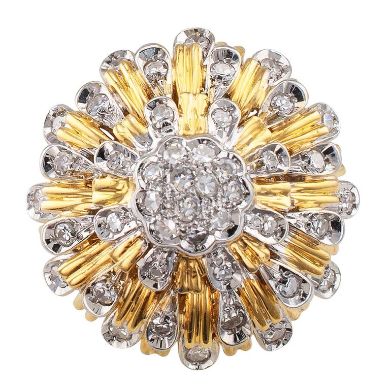 Diamond Gold Cocktail Ring at 1stDibs | gold cocktail rings