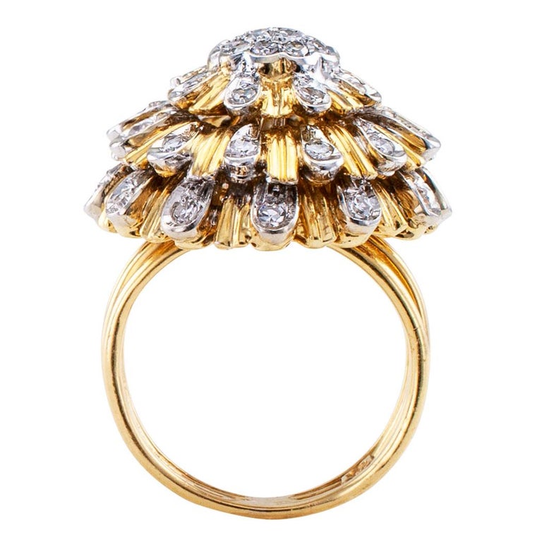 Diamond Gold Cocktail Ring at 1stDibs | gold cocktail rings