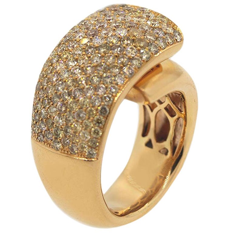 Diamond Gold Cocktail Ring For Sale at 1stDibs