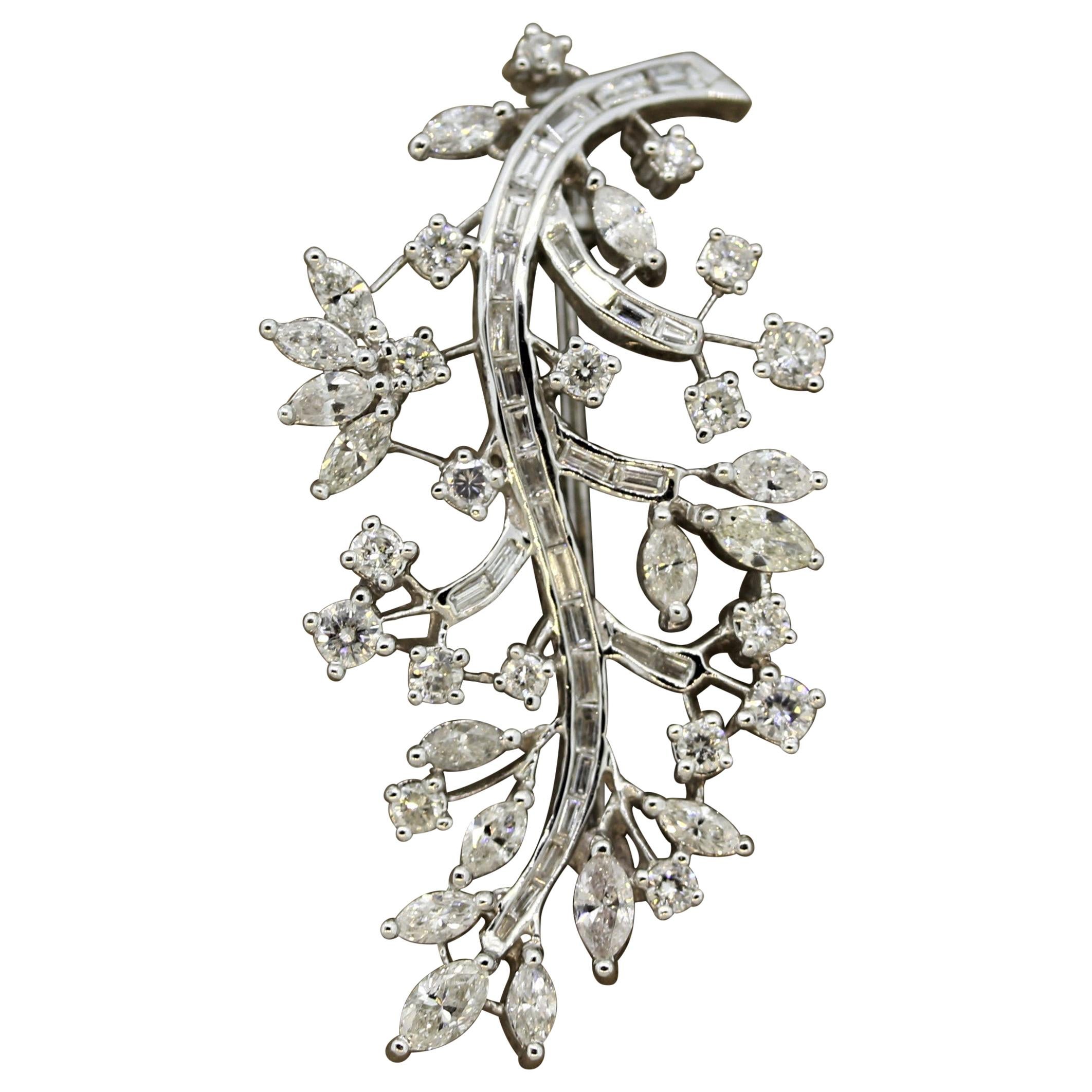 Diamond Spray Brooch at 1stDibs