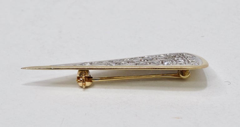 Diamond and Gold Geometric Brooch For Sale at 1stDibs