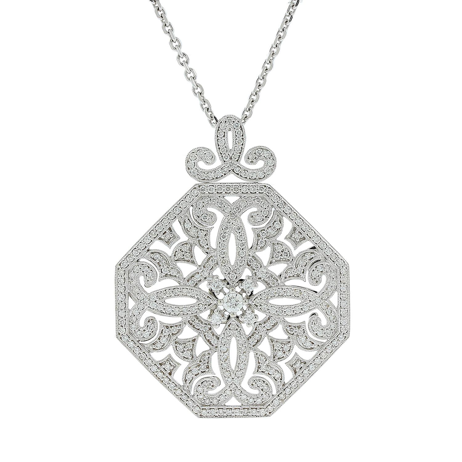 Diamond Gold Octagon Pendant For Sale (Free Shipping) at 1stDibs
