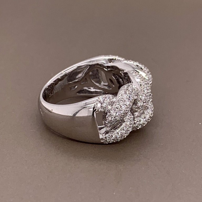 Diamond Gold Link Band Ring For Sale at 1stDibs