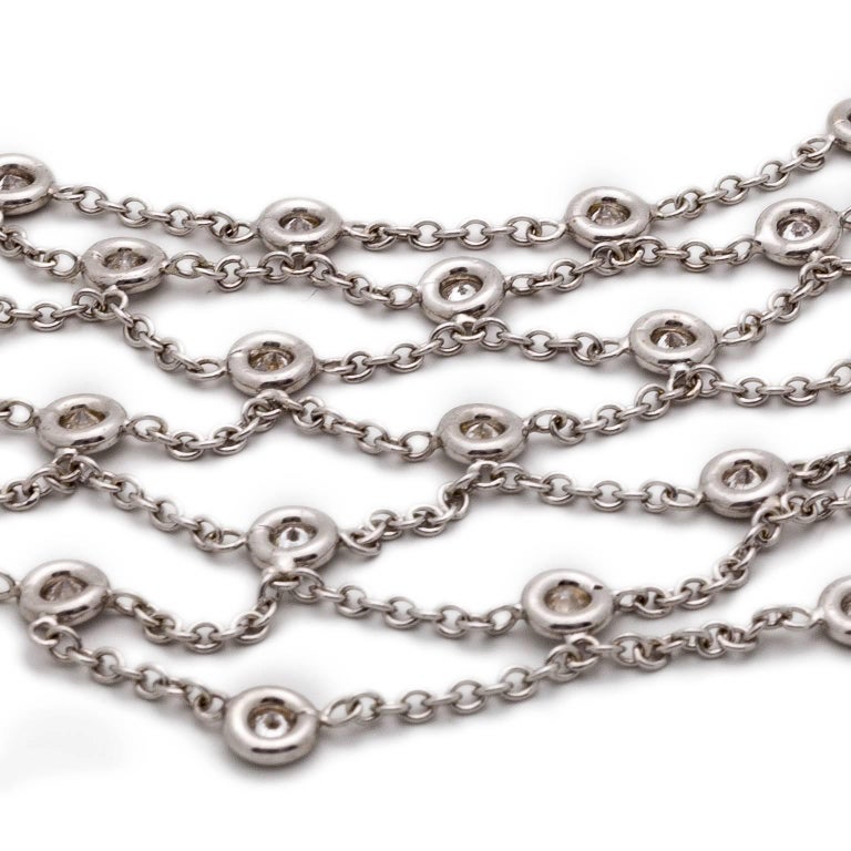 Diamond Gold Modern Web Necklace For Sale at 1stDibs