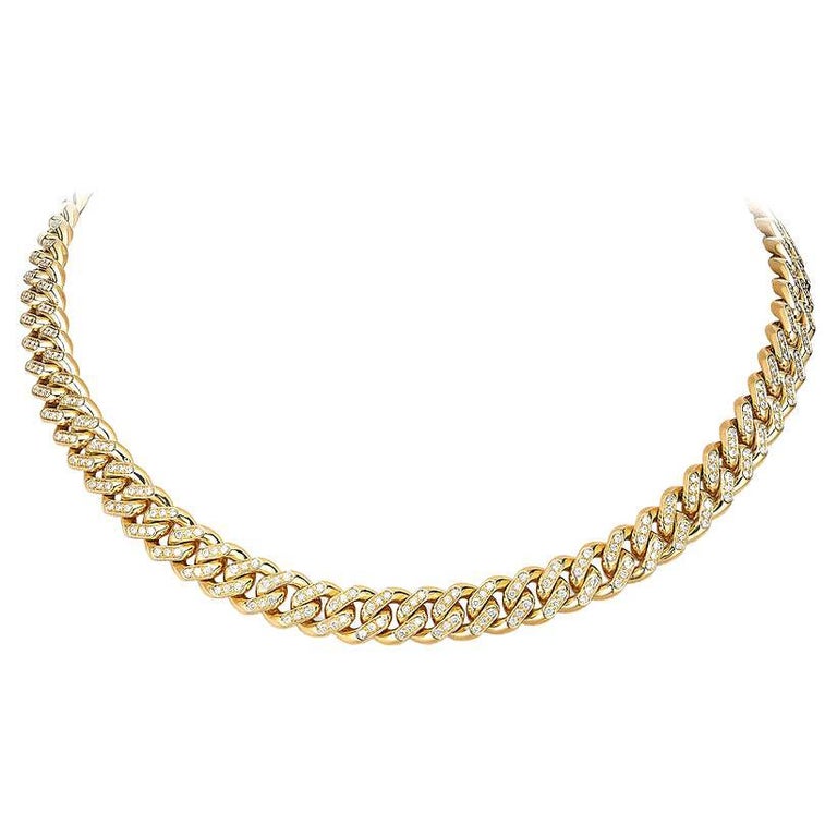Diamond Gold Necklace For Sale at 1stDibs
