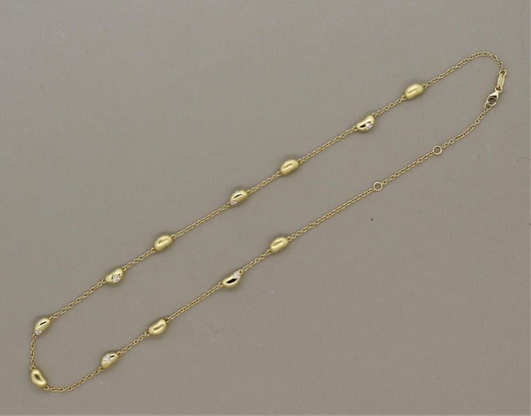 Diamond Gold Nugget Chain Necklace at 1stDibs