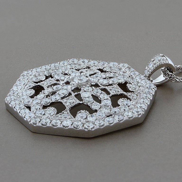 Diamond Gold Octagon Pendant For Sale (Free Shipping) at 1stDibs