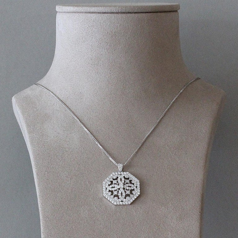 Diamond Gold Octagon Pendant For Sale (Free Shipping) at 1stDibs