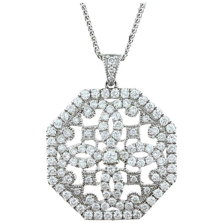 Diamond Gold Octagon Pendant For Sale (Free Shipping) at 1stDibs