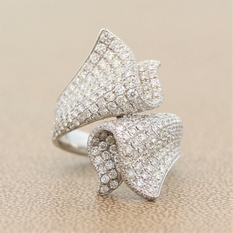 Diamond Gold Ribbon Ring For Sale (Free Shipping) at 1stDibs | diamond ...