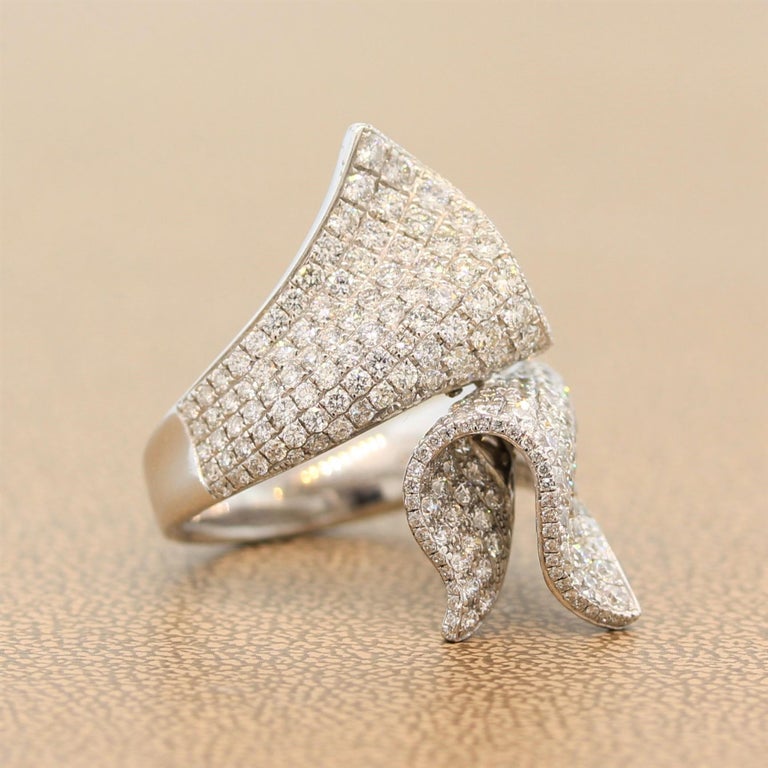 Diamond Gold Ribbon Ring For Sale (Free Shipping) at 1stDibs | diamond ...