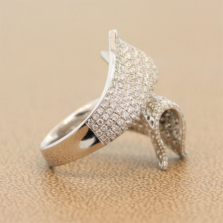 Diamond Gold Ribbon Ring For Sale (Free Shipping) at 1stDibs | diamond ...