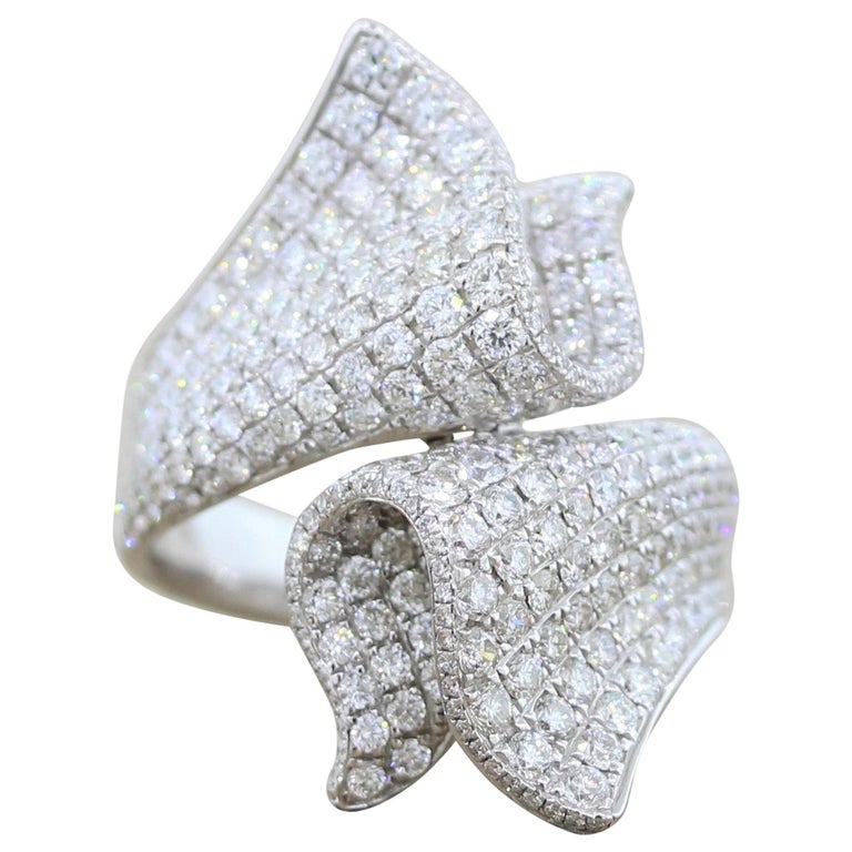Diamond Gold Ribbon Ring For Sale (Free Shipping) at 1stDibs | diamond ...