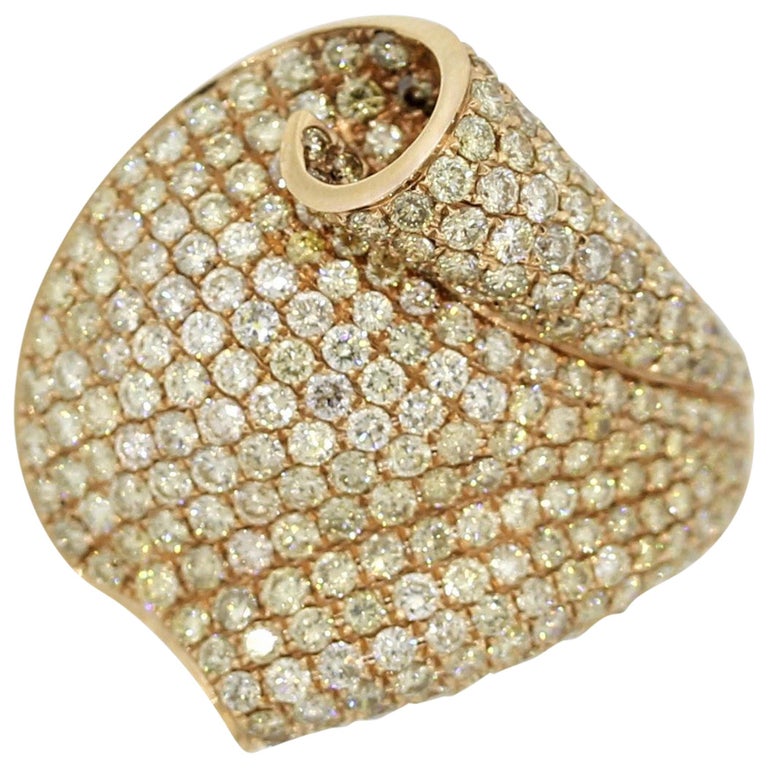 Diamond Gold Stingray Cocktail Ring For Sale at 1stDibs