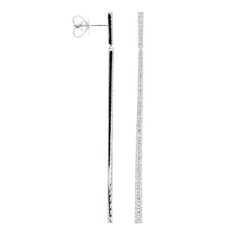 Diamond Graduated Line Earrings For Sale at 1stDibs