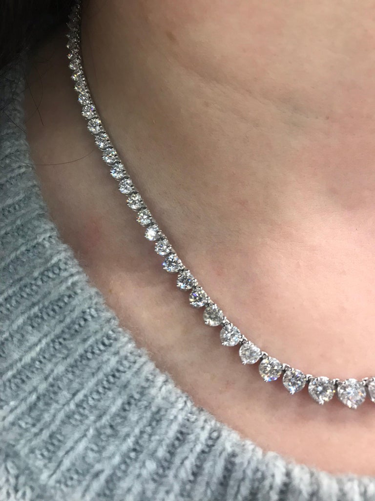 Diamond Graduated Riviera Necklace GIA 1.06 Carat For Sale at 1stDibs ...