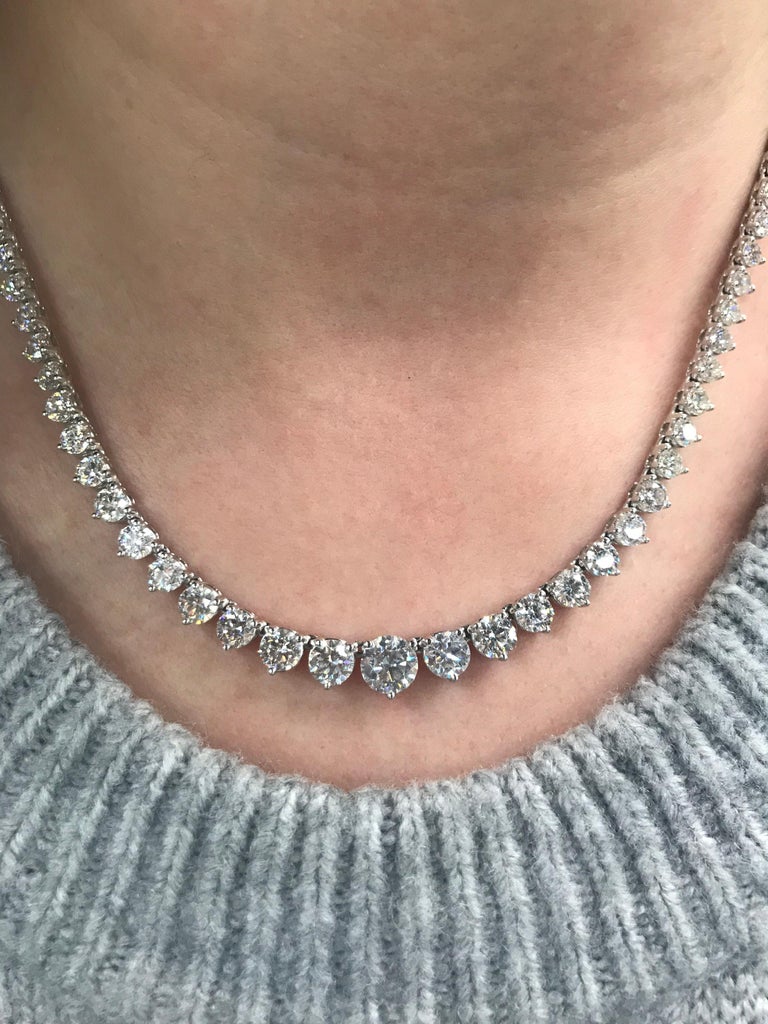 Diamond Graduated Riviera Necklace GIA 1.06 Carat For Sale at 1stDibs ...