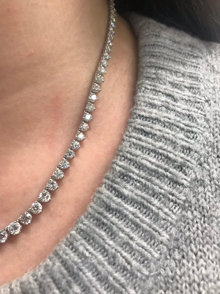 Diamond Graduated Riviera Necklace GIA 1.06 Carat For Sale at 1stDibs ...