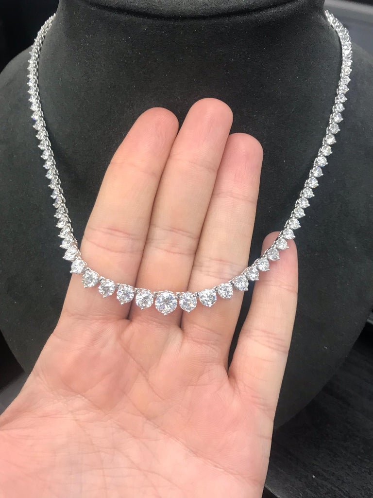 Diamond Graduated Riviera Necklace GIA 1.06 Carat For Sale at 1stDibs ...