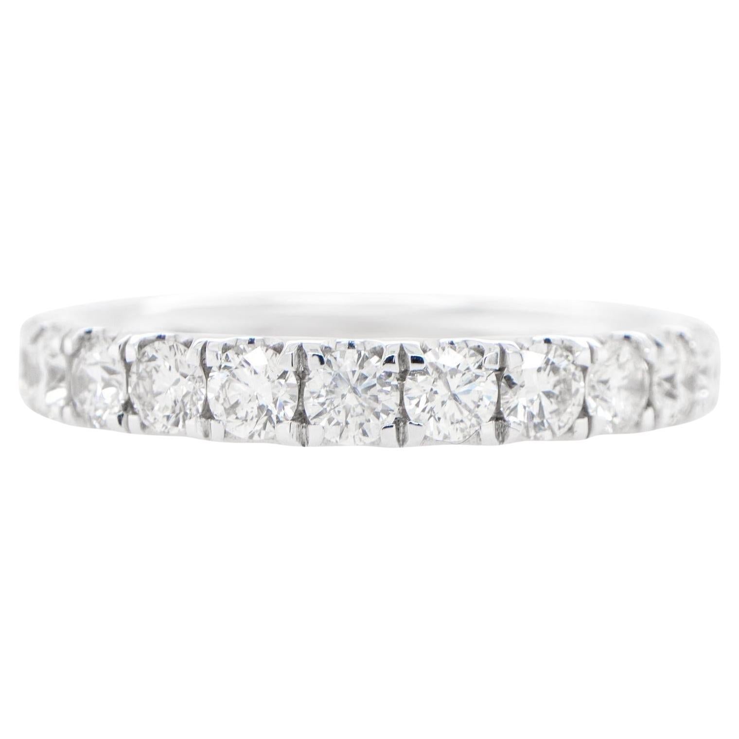 Chain link Diamond Half Band Ring in 18k White Gold For Sale at 1stDibs