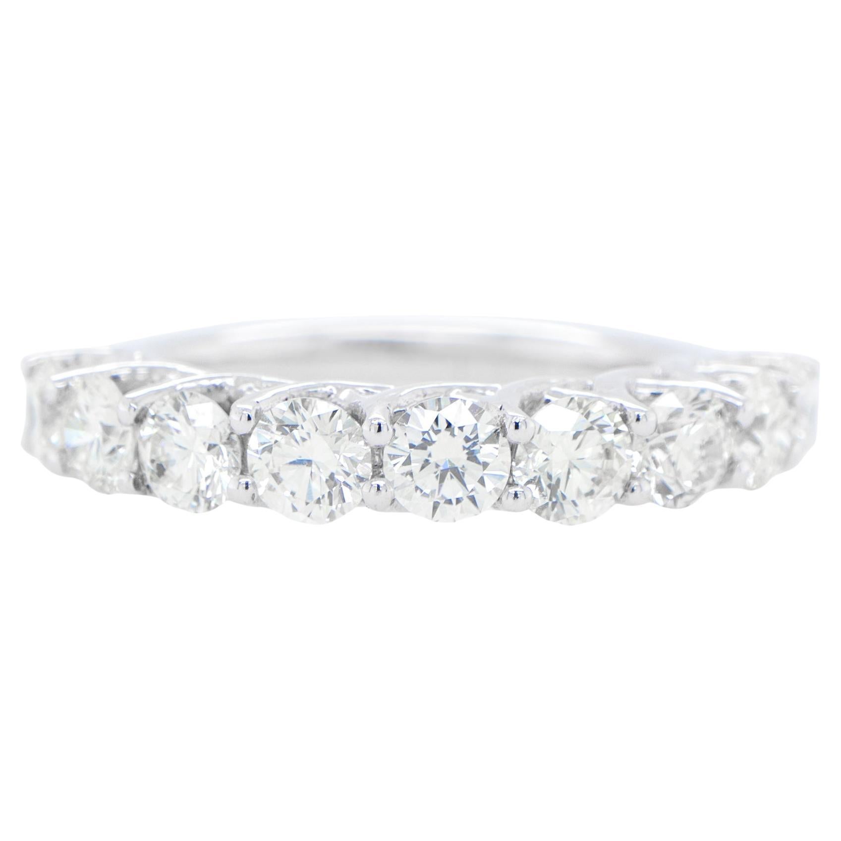 Large Diamond Half Eternity Band Ring 3.35 Carats 18K White Gold For ...