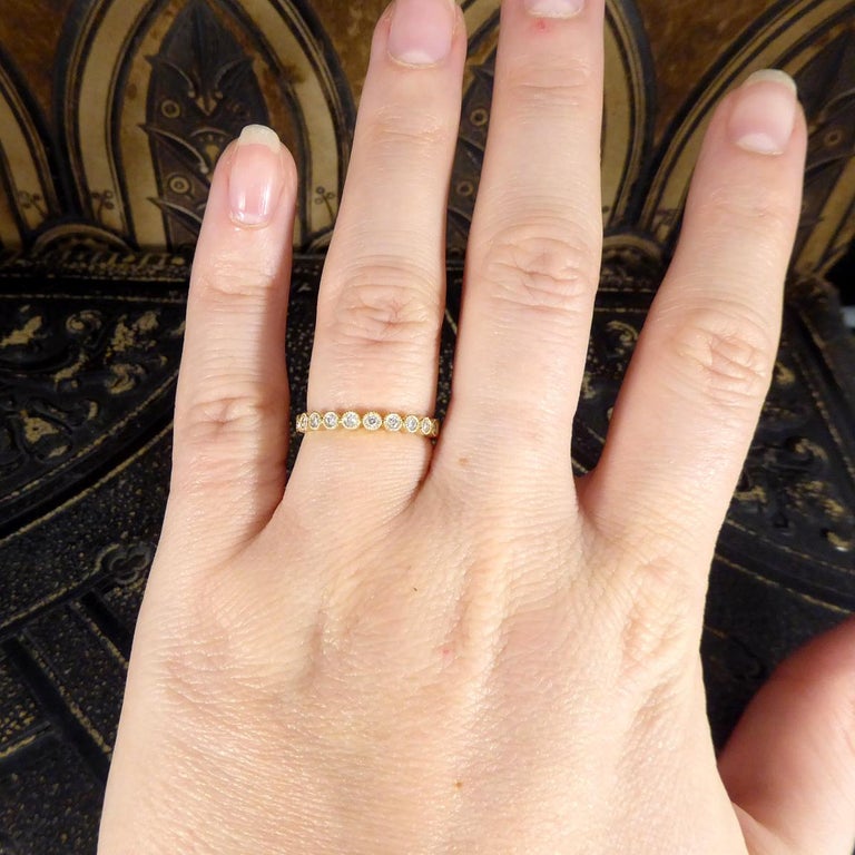 Diamond Half Eternity Ring in Circular Style Rub Over Collar Set Yellow ...