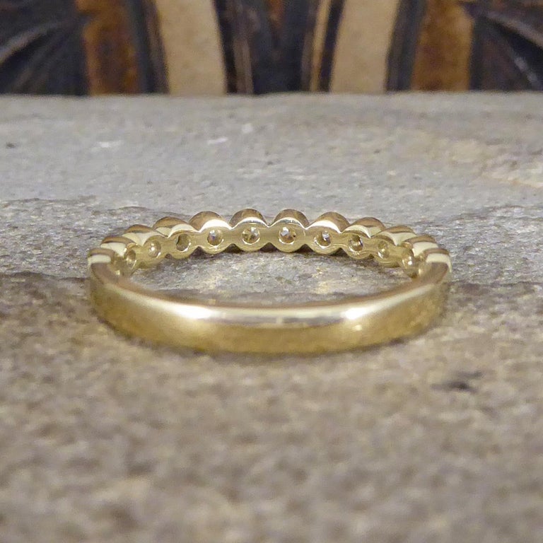 Diamond Half Eternity Ring in Circular Style Rub Over Collar Set Yellow ...