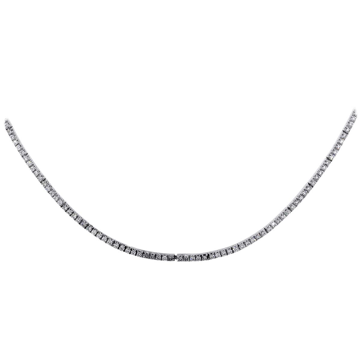 Diamond Half Way Tennis Necklace For Sale at 1stDibs | half diamond ...