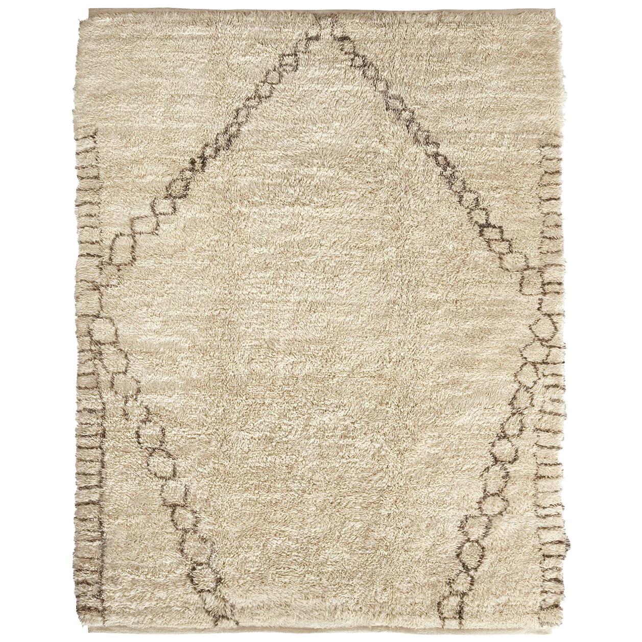 Diamond Hand Woven Traditional Style Moroccan Wool Berber Rug For Sale ...