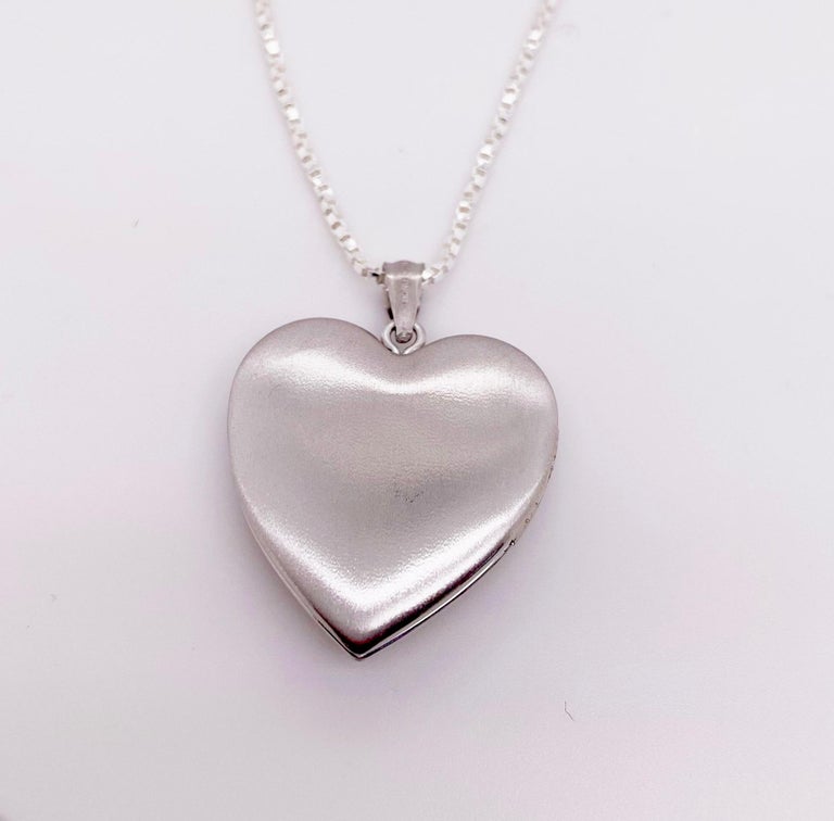 Diamond Heart Locket with Diamond Star in Sterling Silver Chain For ...