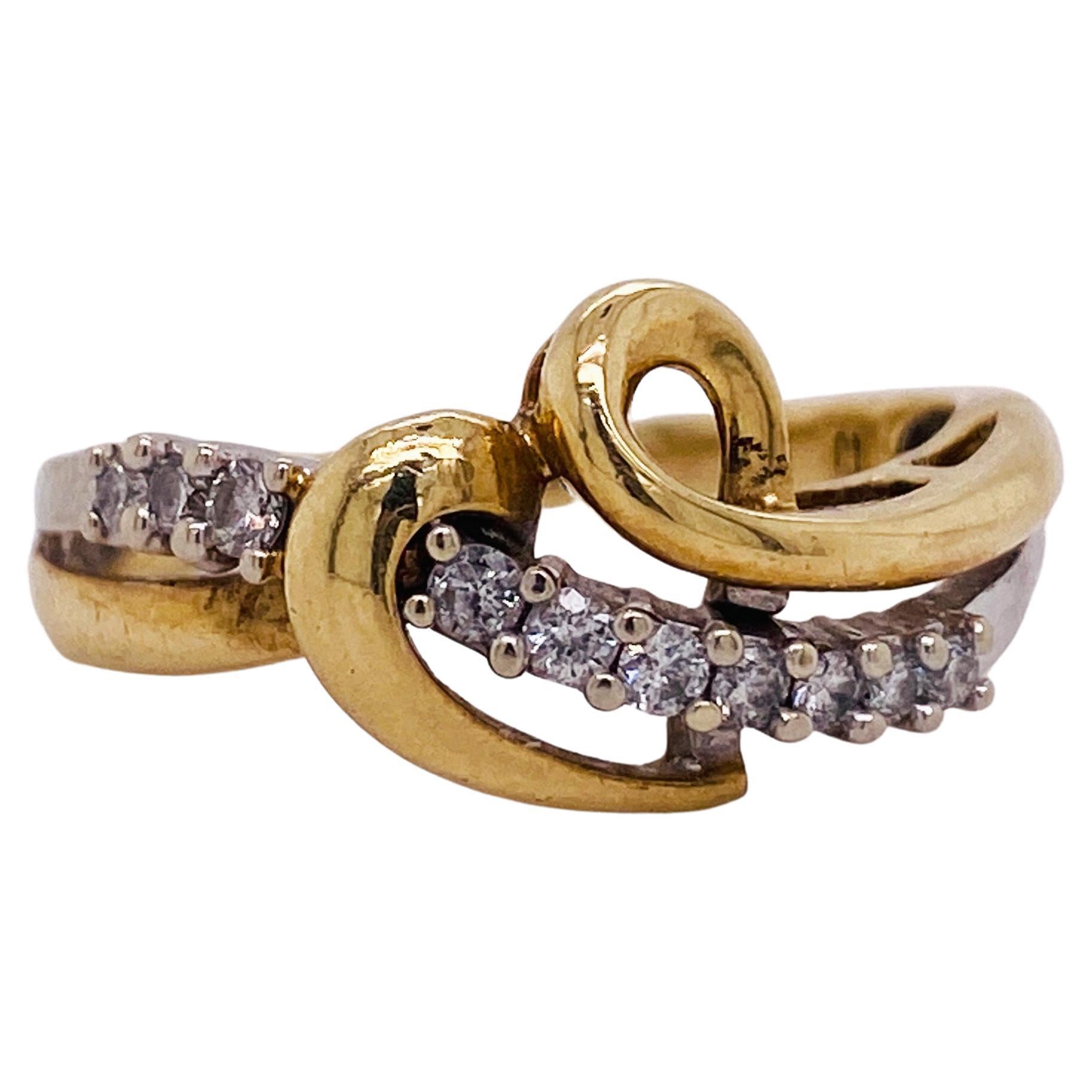 "Love" Ring with Ruby Heart and Diamond Set in 14k Yellow Gold For Sale ...