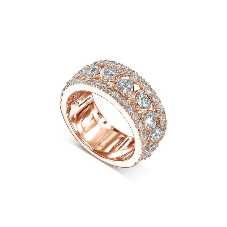 Diamond Heart Shape Eternity Ring For Sale at 1stDibs